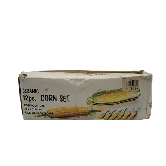 Vintage | Dining | Vintage Ceramic Corn On The Cob Serving Set 2pc Made ...